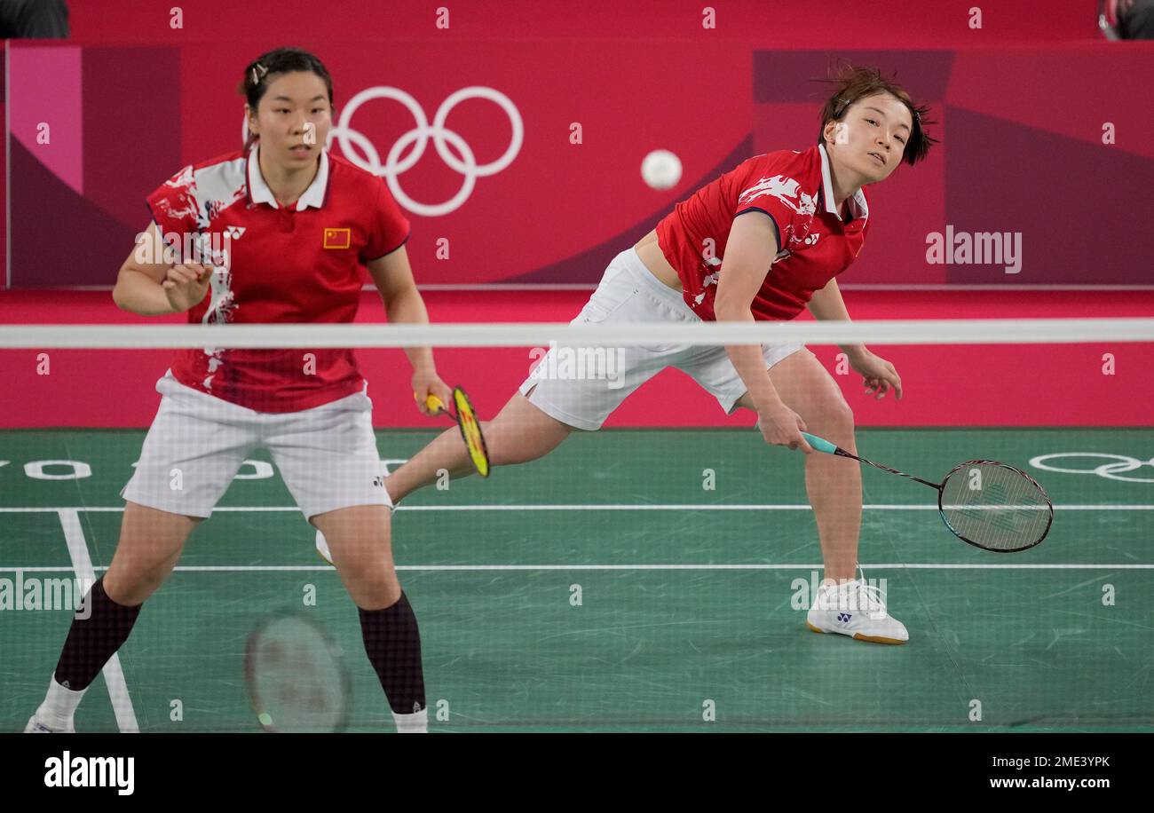 China's Chen Qing Chen and Jia Yi Fan play against South Korea's Kim So-yeong and Kong Hee-yong ...