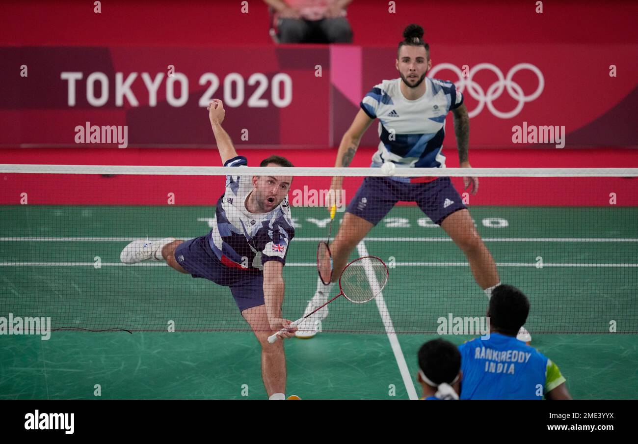 Britain's Ben Lane and Sean Vendy play against India's Satwiksairaj ...