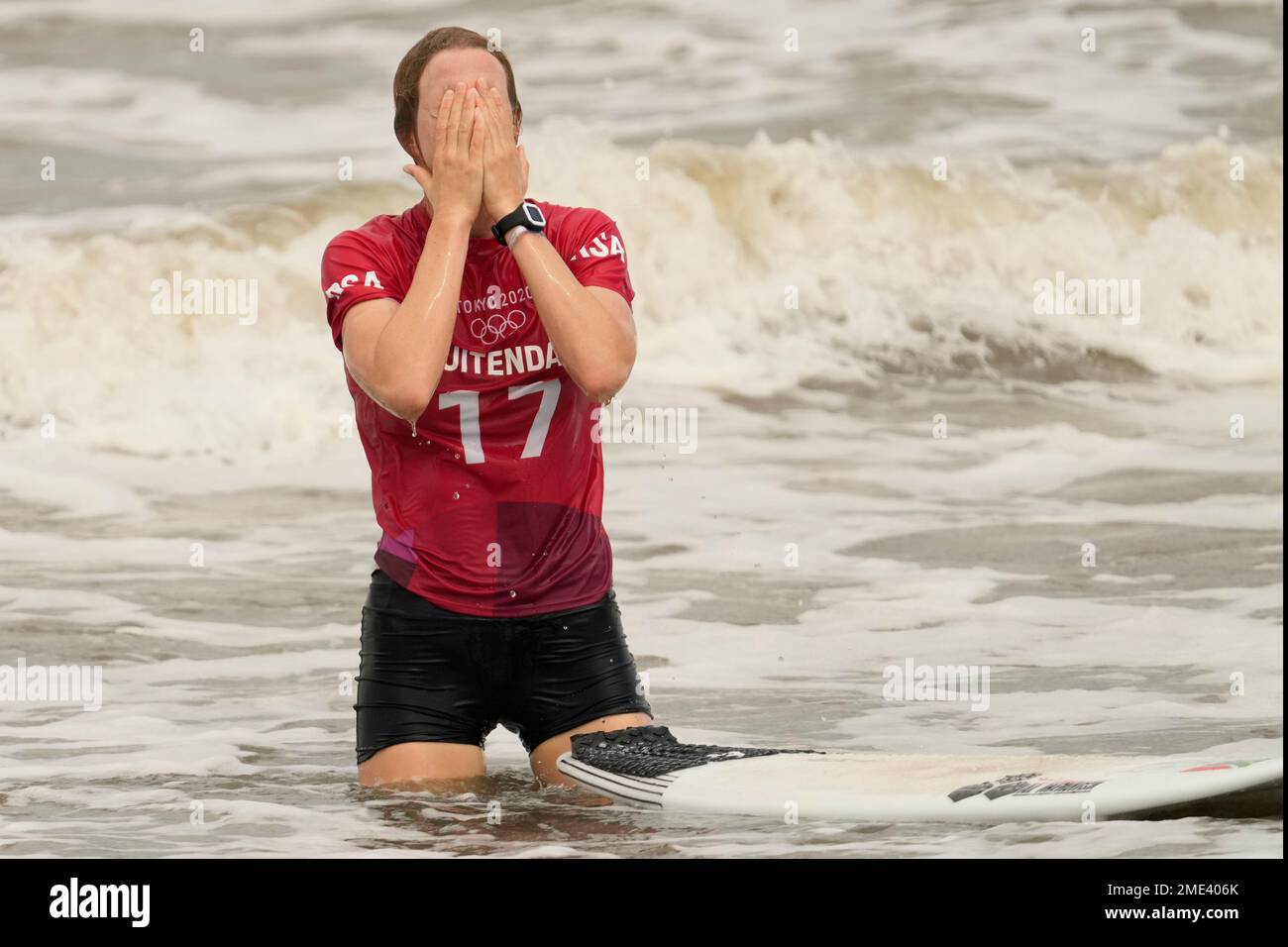 South Africa's Bianca Buitendag reacts after winning the semifinals of ...