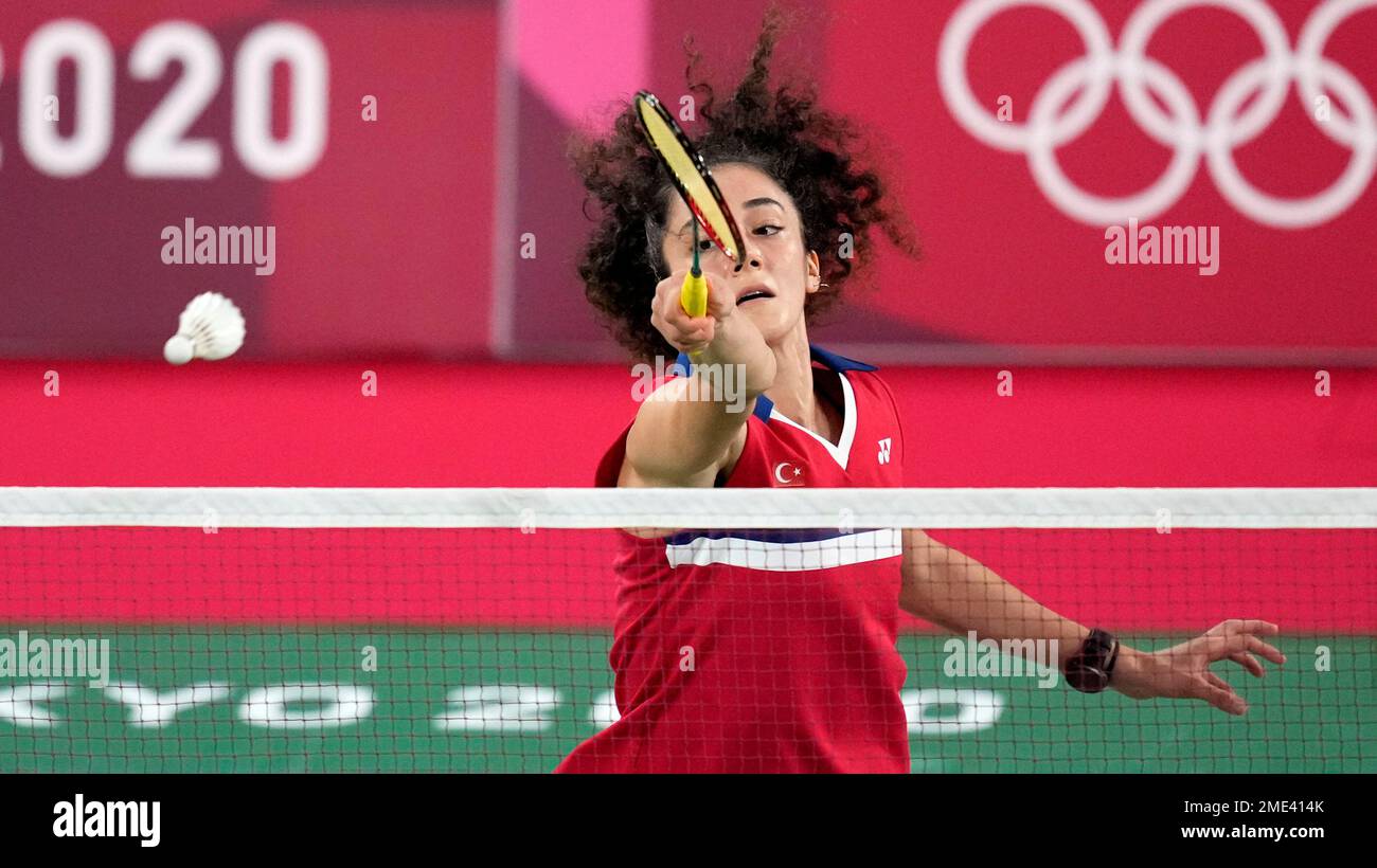 Turkey's Neslihan Yigit plays against Egypt's Doha Hany during their ...