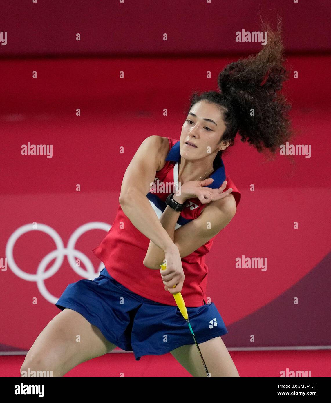 Turkey's Neslihan Yigit plays against Egypt's Doha Hany during their ...