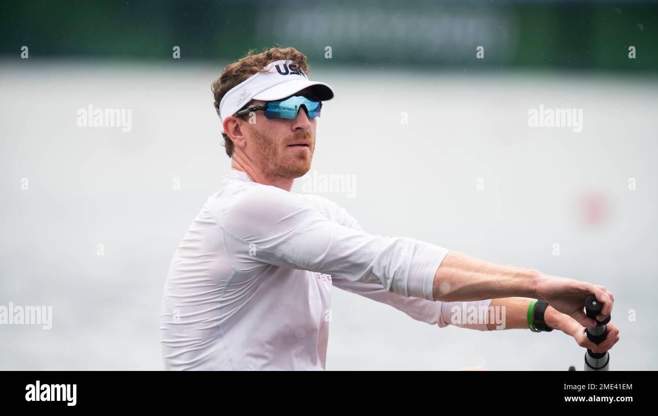 United States' Andrew Reed trains at the 2020 Summer Olympics, Tuesday ...