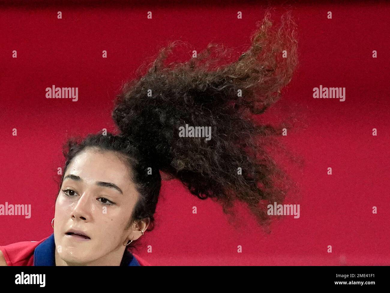 Turkey's Neslihan Yigit plays against Egypt's Doha Hany during their ...