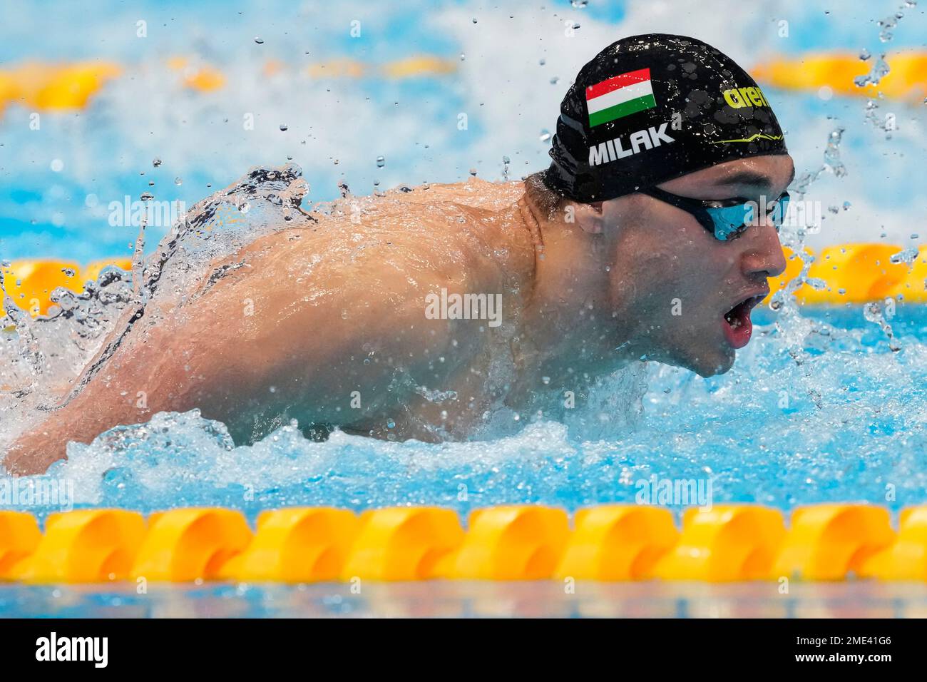 Kristof Milak, of Hungary, swims in a men's 200-meter butterfly ...