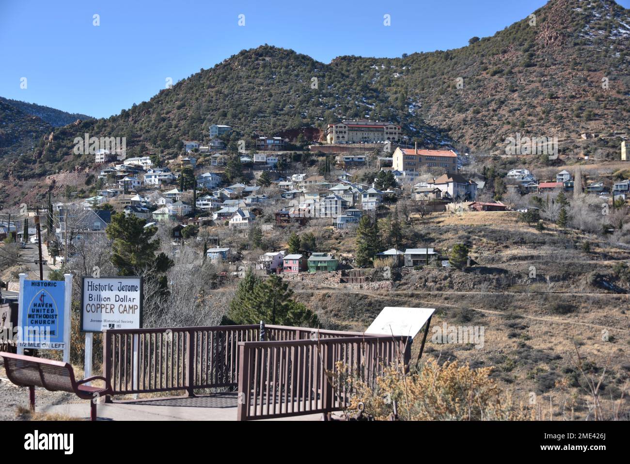 Jerome, AZ. U.S.A. May 18, 2018. A National Historical Landmark 1967 ...