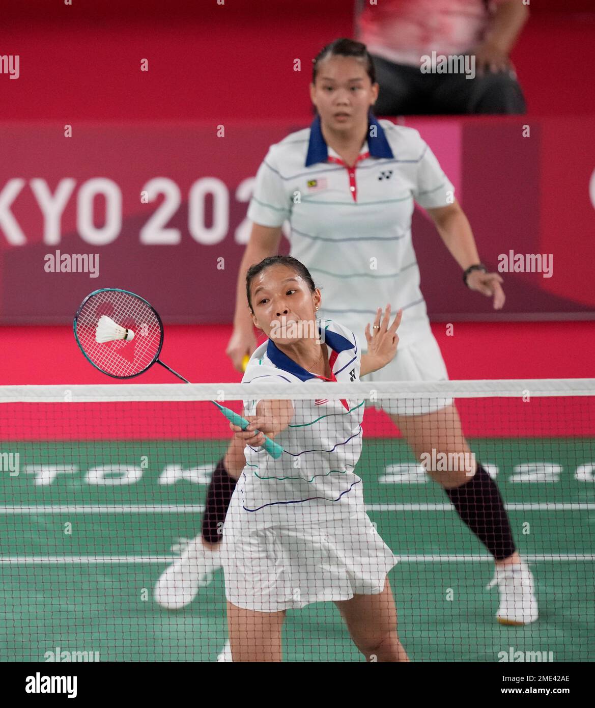 Malaysia's Chow Mei Kuan and Lee Meng Yeng play against Britain's Chloe ...