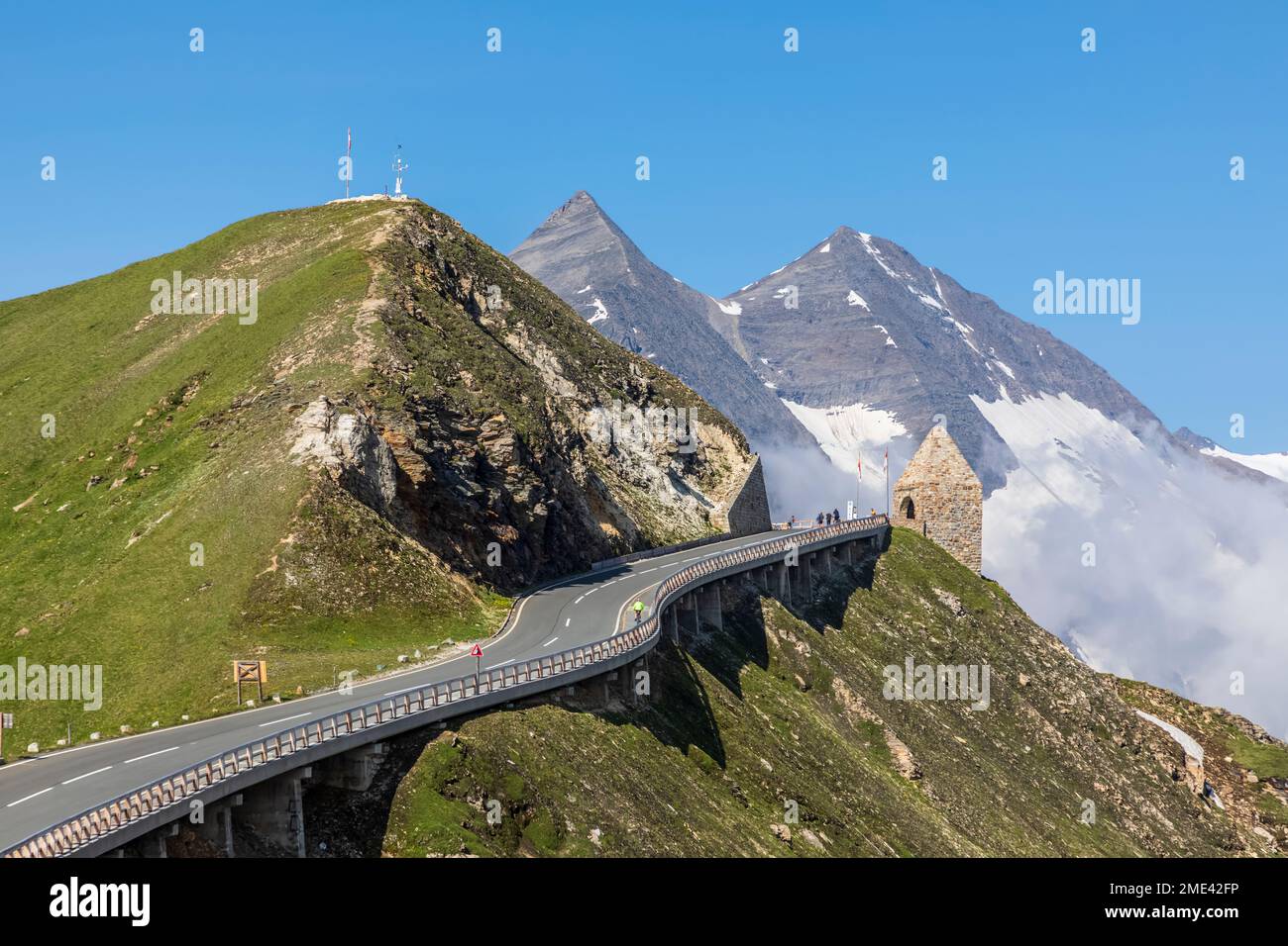 Austria, Carinthia, View of Fuscher Torl pass, Sonnenwelleck and ...