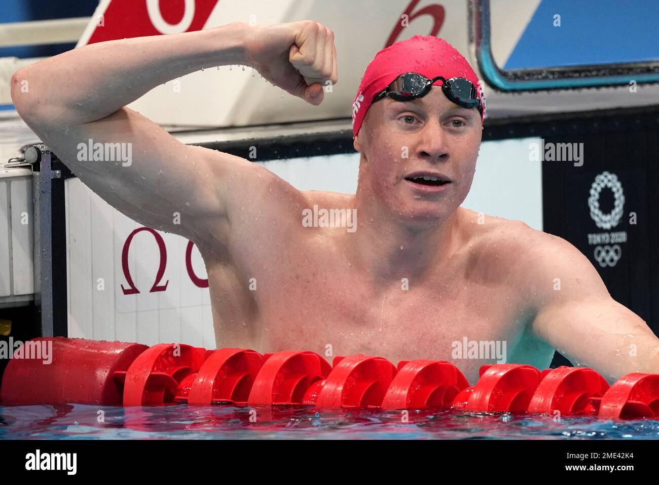 Tom Dean of Britain celebrates after winning the final of the men's 200 ...
