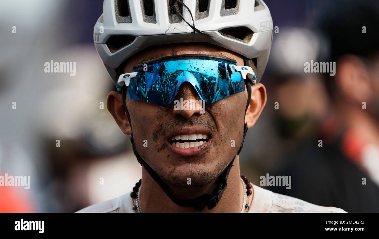 Jose Gerardo Ulloa Arevalo of Mexico finishes the men's cross country ...