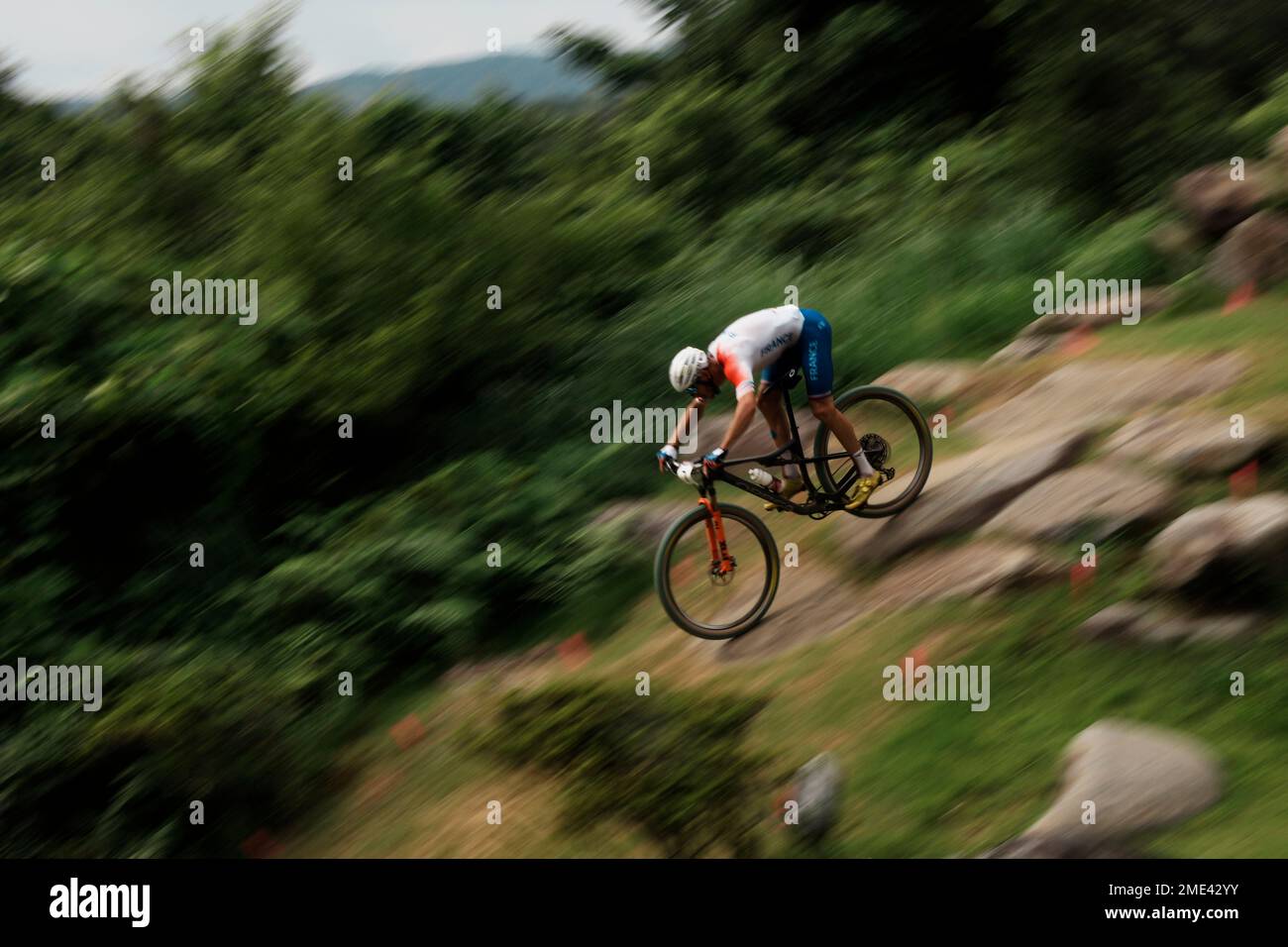 Victor Koretzky of France competes during the men's cross country ...