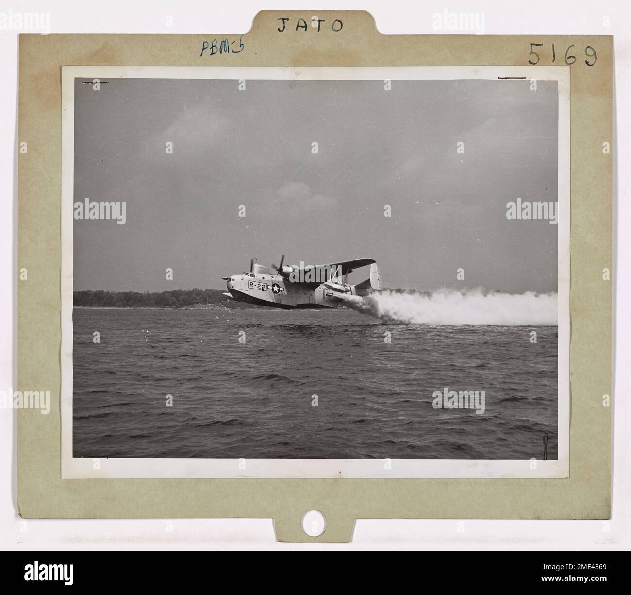 A Coast Guard PBM-5 plane performs a jet-assisted take-off at the Salem ...