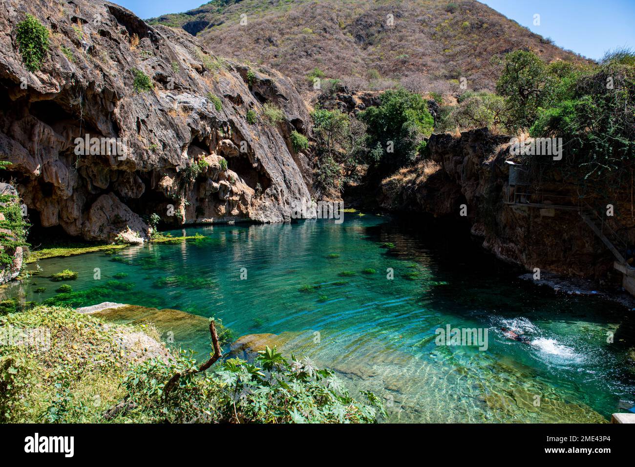Oman, Dhofar, Salalah, Ain Sahlounout spring in sunshine Stock Photo ...