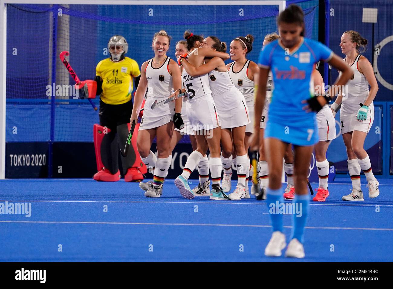 Team Germany celebrates after Anne Katarina Schroder scores on India ...