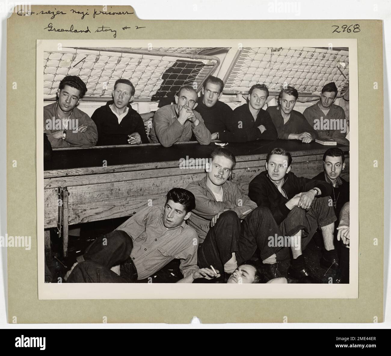 Five German prisoners of war, captured by the Coast Guard in Greenland ...