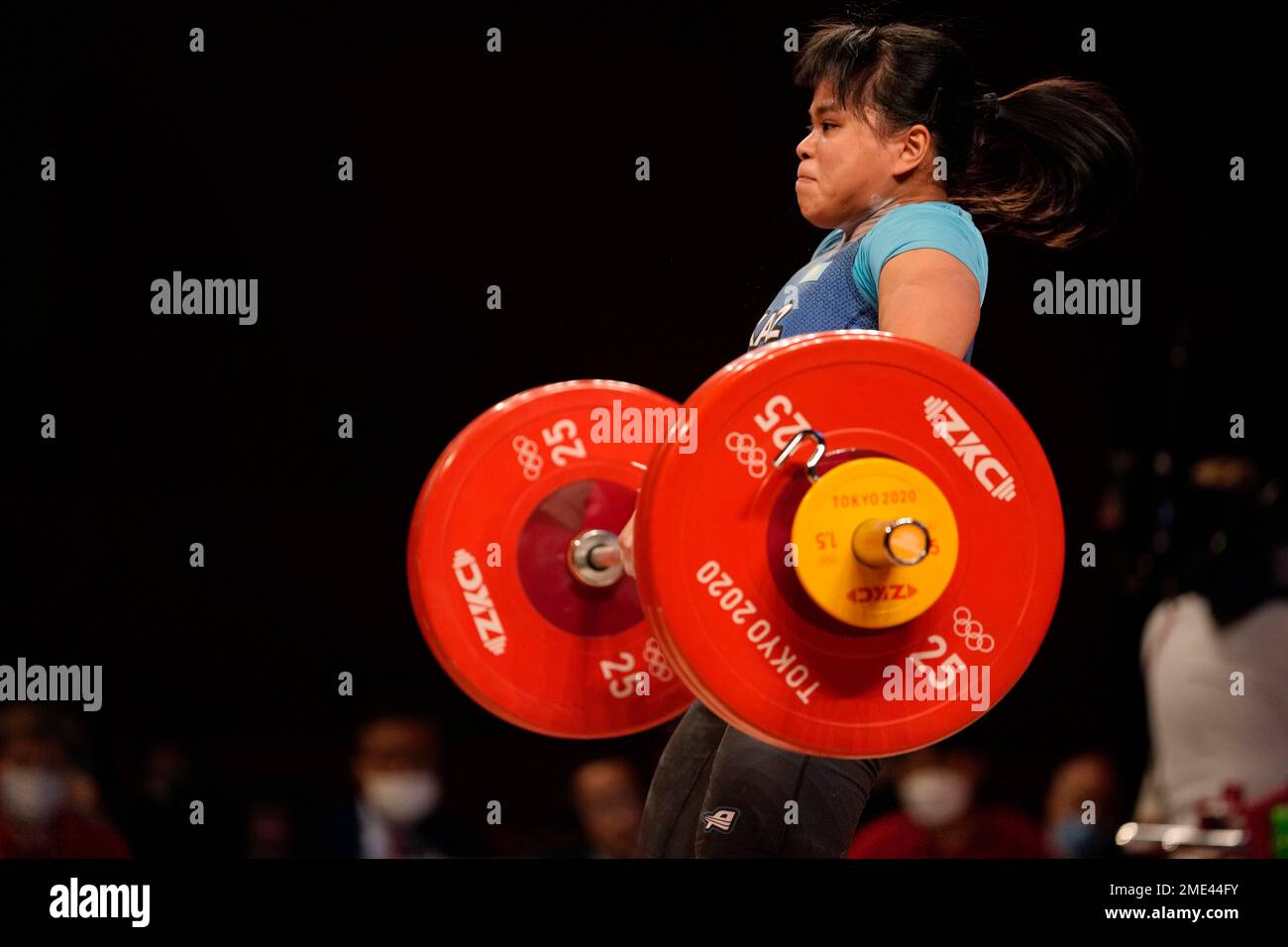 Zulfiya Chinshanlo of Kazakhstan competes in the women's 55kg ...