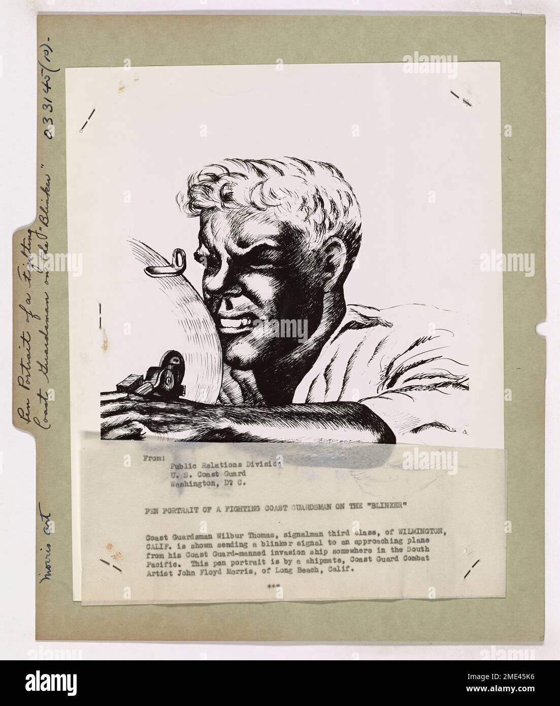 Coast Guardsman Wilbur Thomas, depicted by Combat Artist John Floyd ...