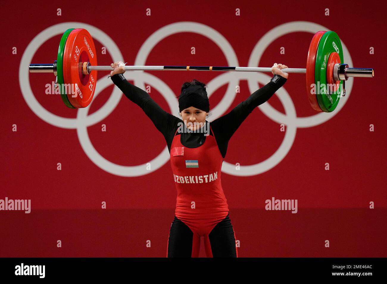 Muattar Nabieva of Uzbekistan competes in the women's 55kg ...