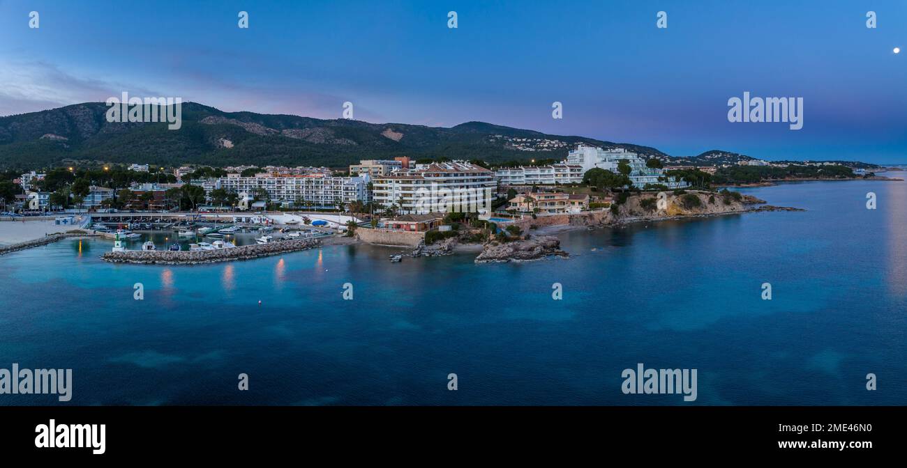 Spain, Balearic Islands, Mallorca, Santa Ponsa, Aerial panorama of ...
