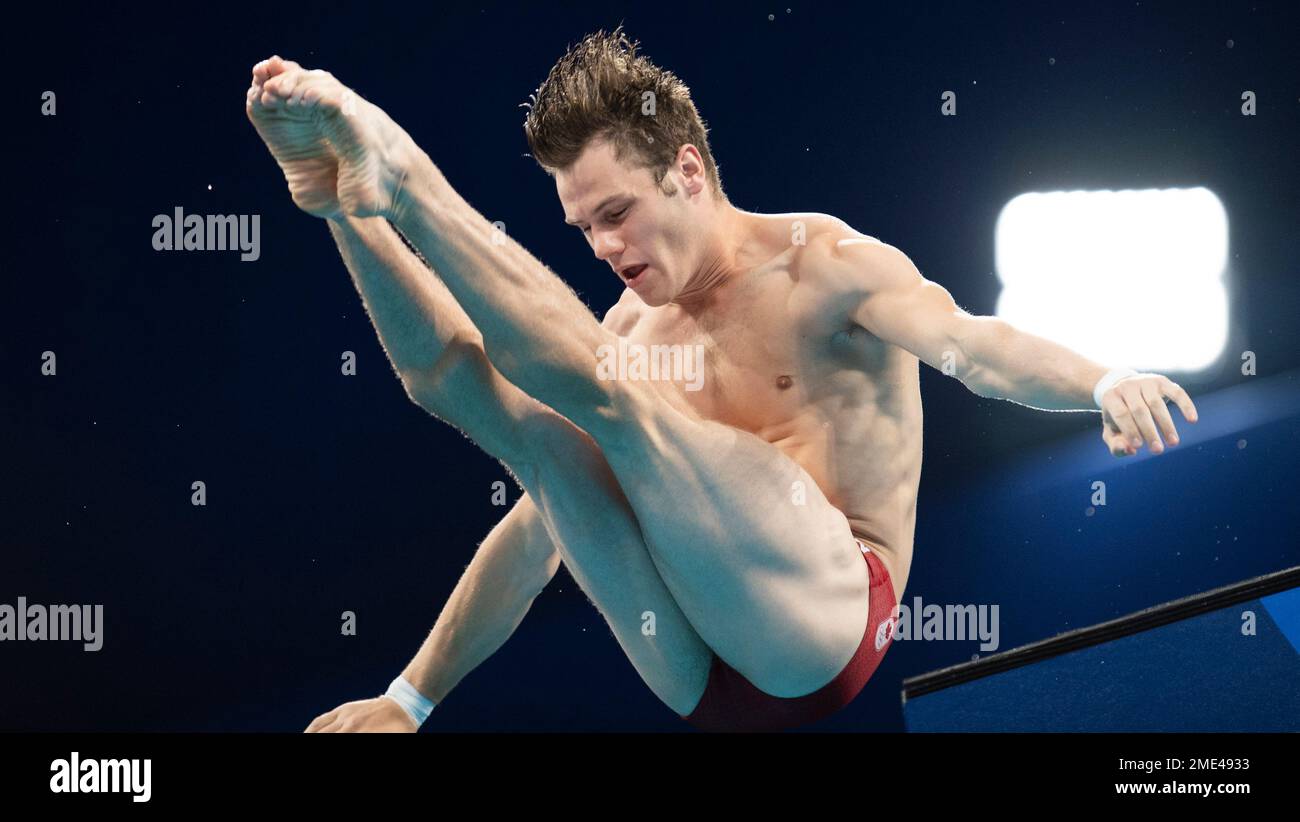 Canada's Vincent Riendeau competes during the men's synchronized 10m ...