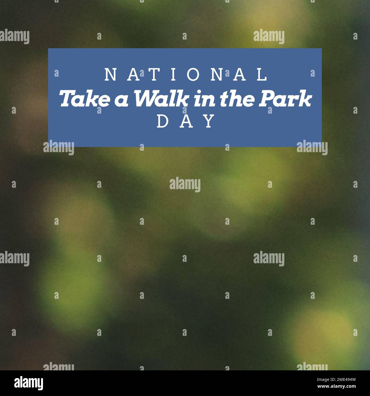 Composite of national take a walk in the park day text in rectangle ...