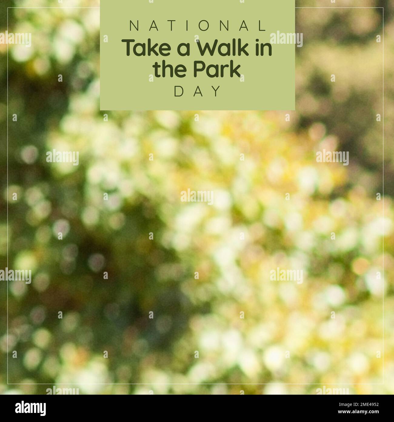Composite of national take a walk in the park day text in rectangle ...