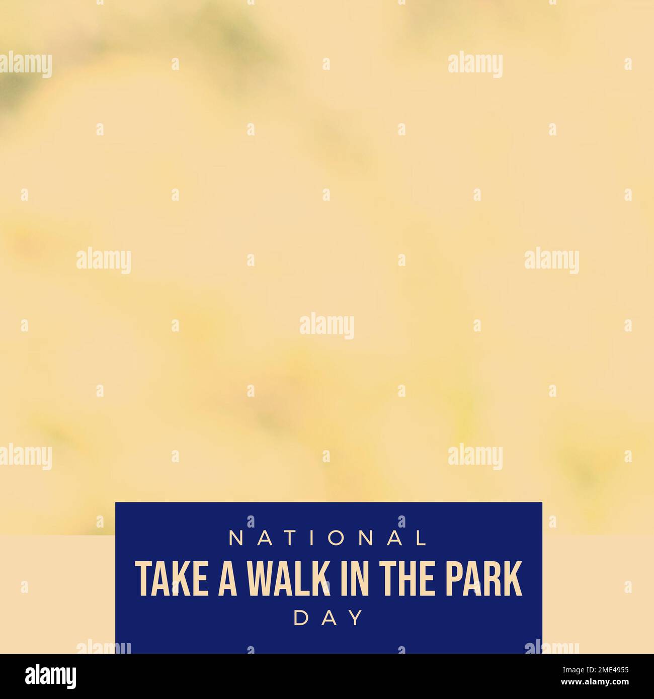 Composite of national take a walk in the park day text in blue ...
