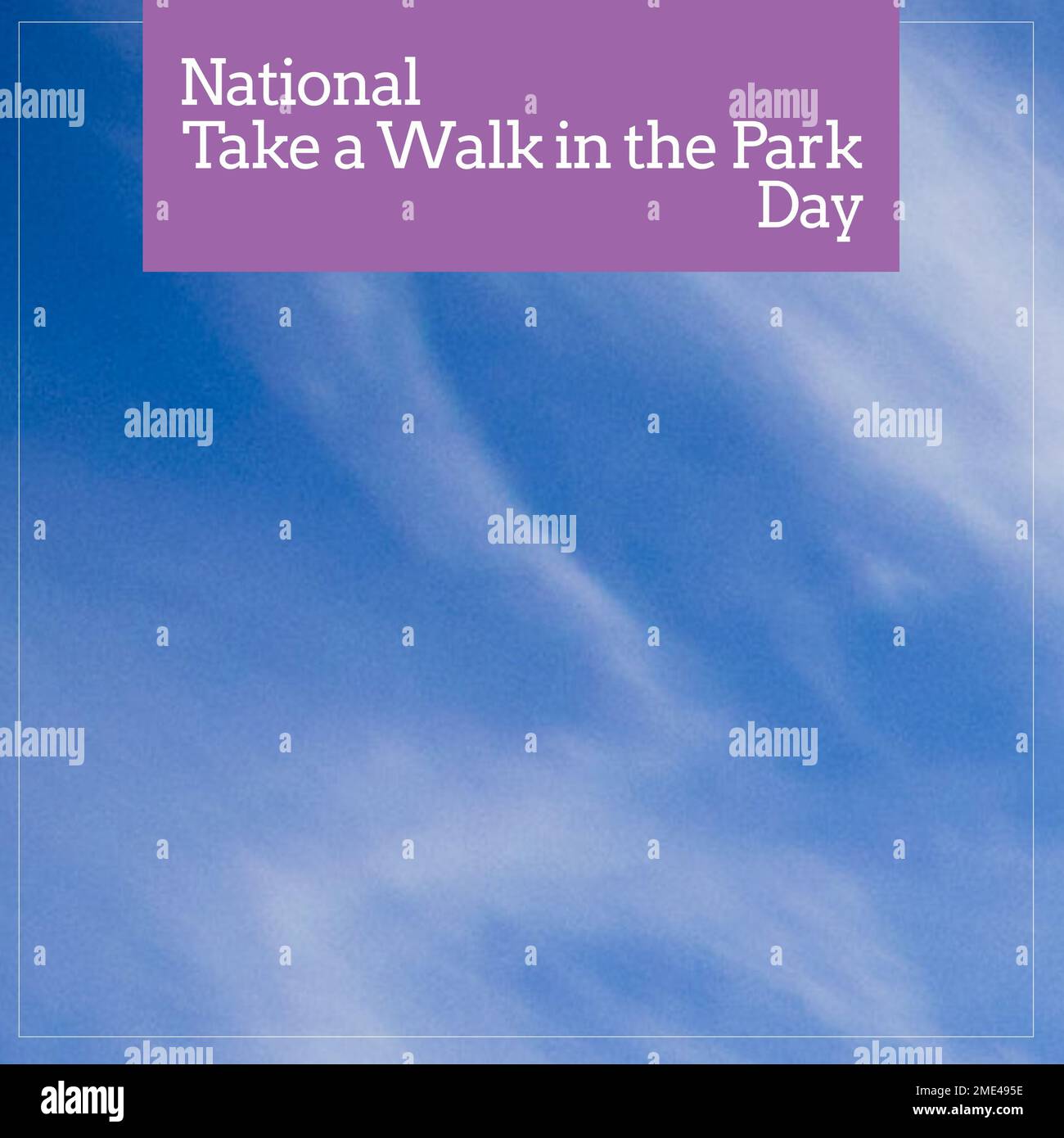 Composite of national take a walk in the park day text in purple ...
