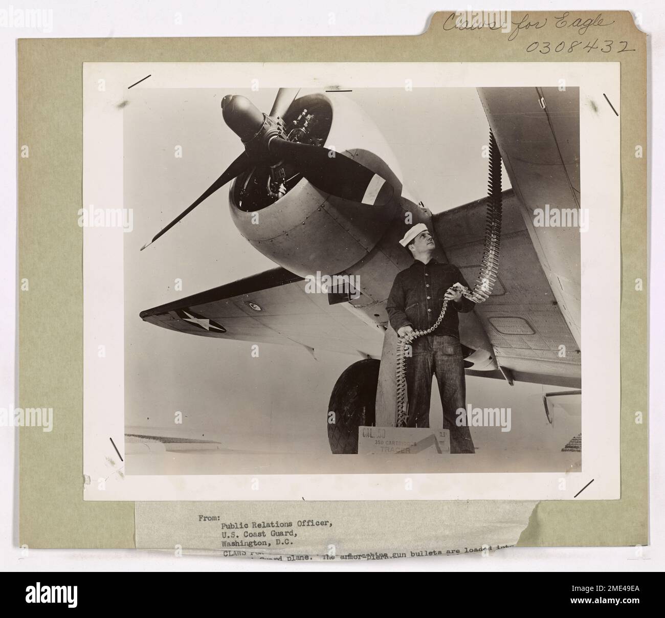 Claws For The Eagle. This image depicts belts of machine gun bullets ...