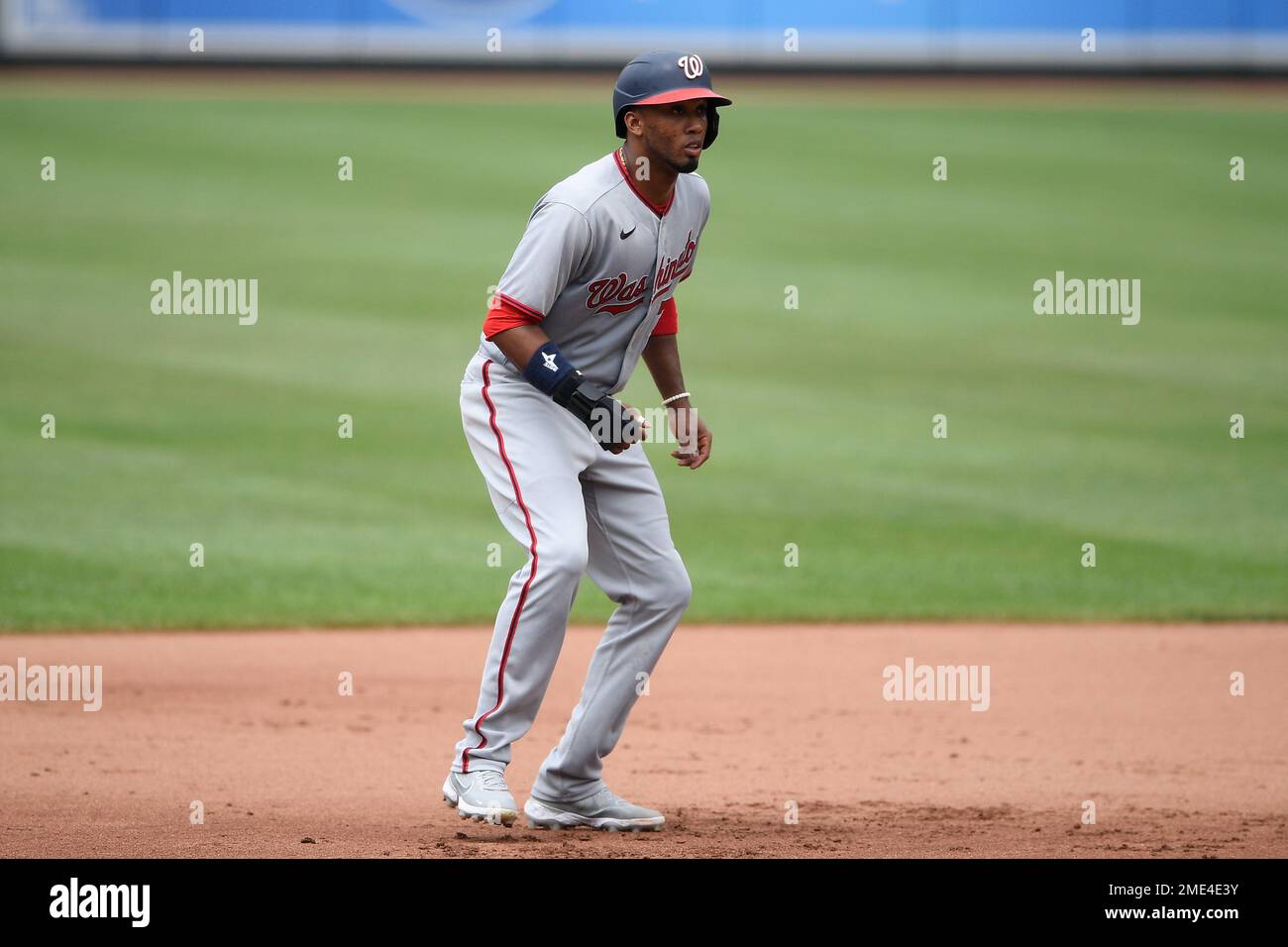 Washington Nationals' Alcides Escobar takes a lead during a baseball ...