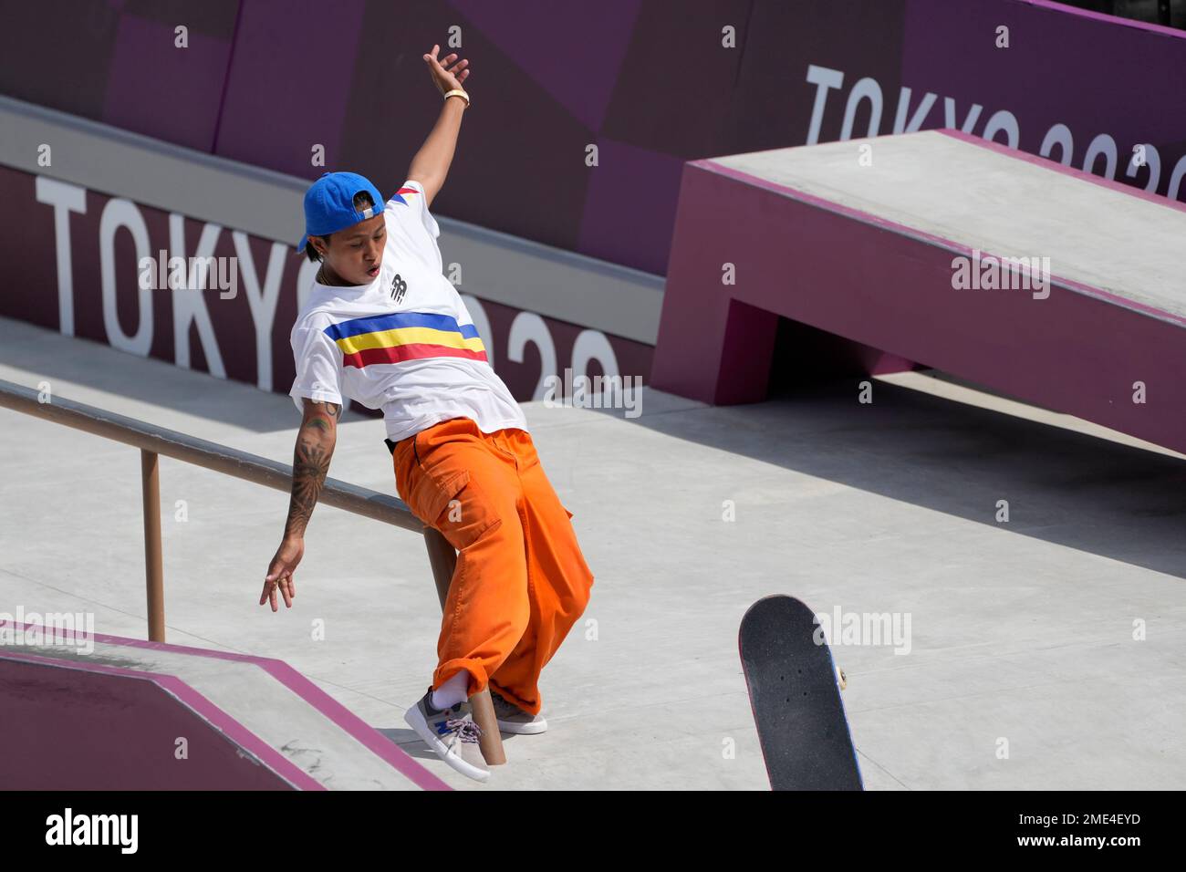 Margielyn Didal of Philippines loses her skateboard as she competes in ...