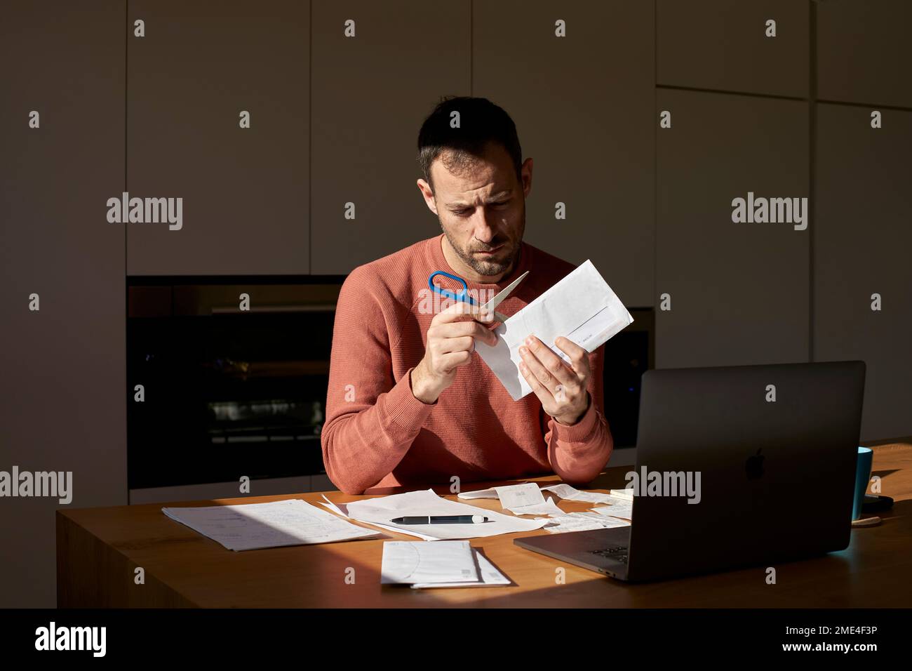 Man opening laptop hi-res stock photography and images - Alamy