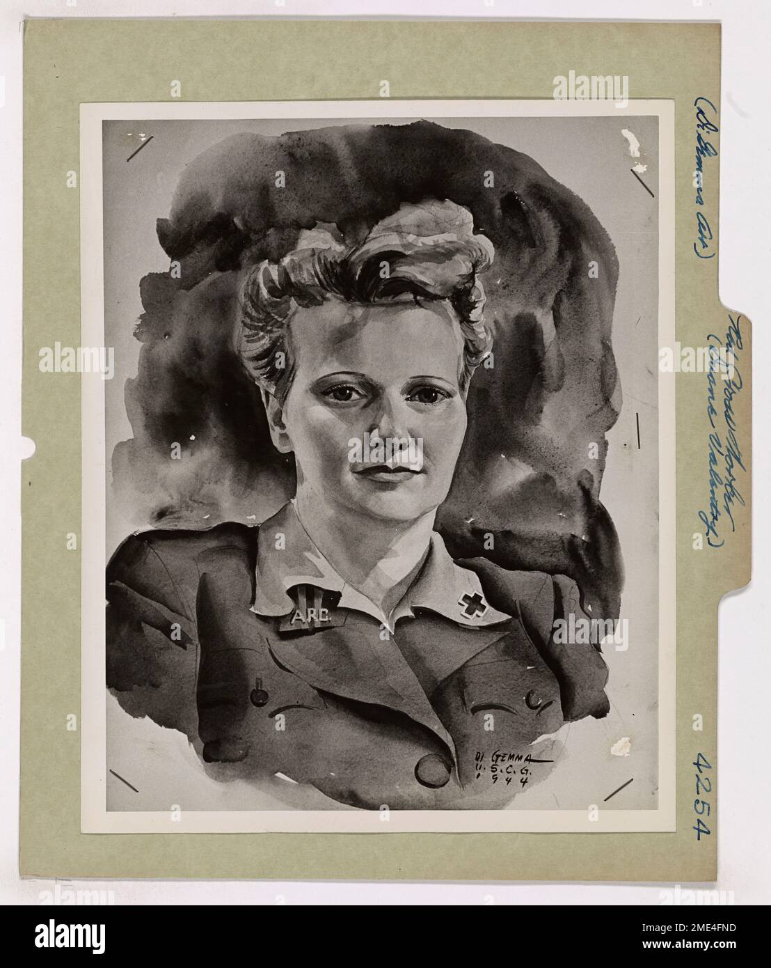 This artwork depicts Duane Valentry, a worker with the American Red ...