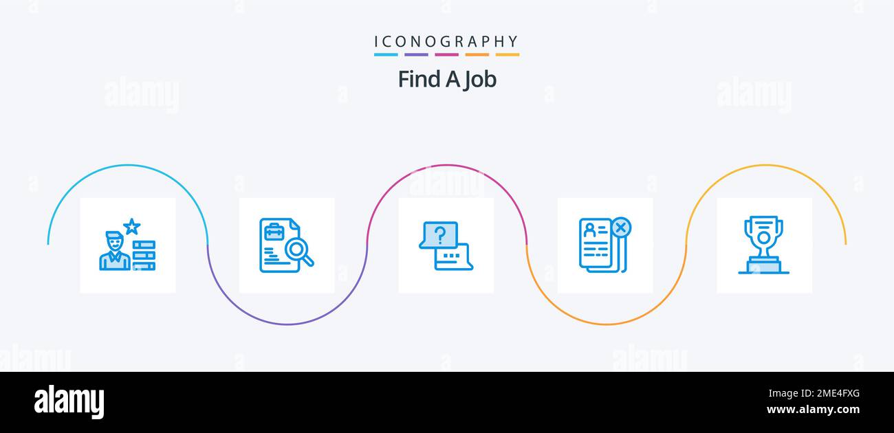 Find A Job Blue 5 Icon Pack Including job. job. job. cv. business Stock ...