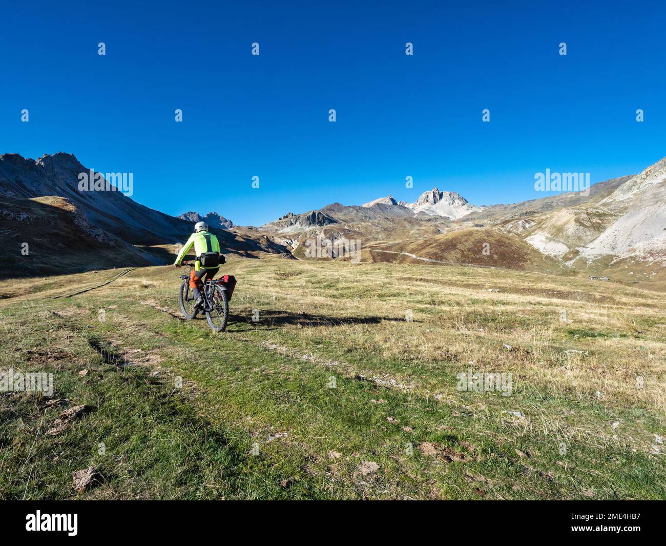 Senior man riding mountain bike pathway hi-res stock photography and ...