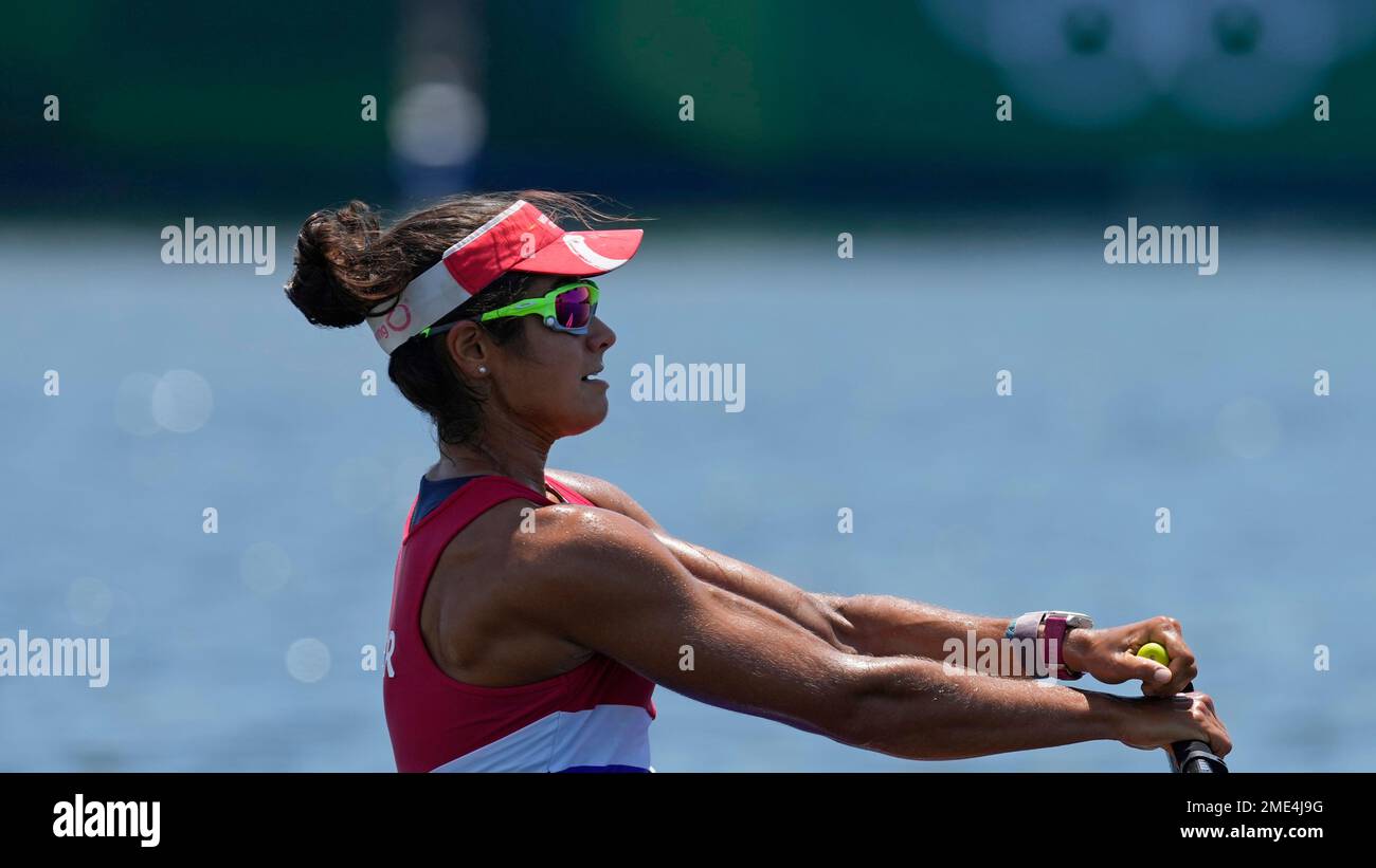 Veronica Toro Arana, of Puerto Rico, competes in the women's single ...
