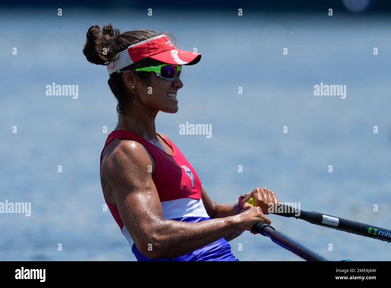 Veronica Toro Arana, of Puerto Rico, competes in the women's single ...