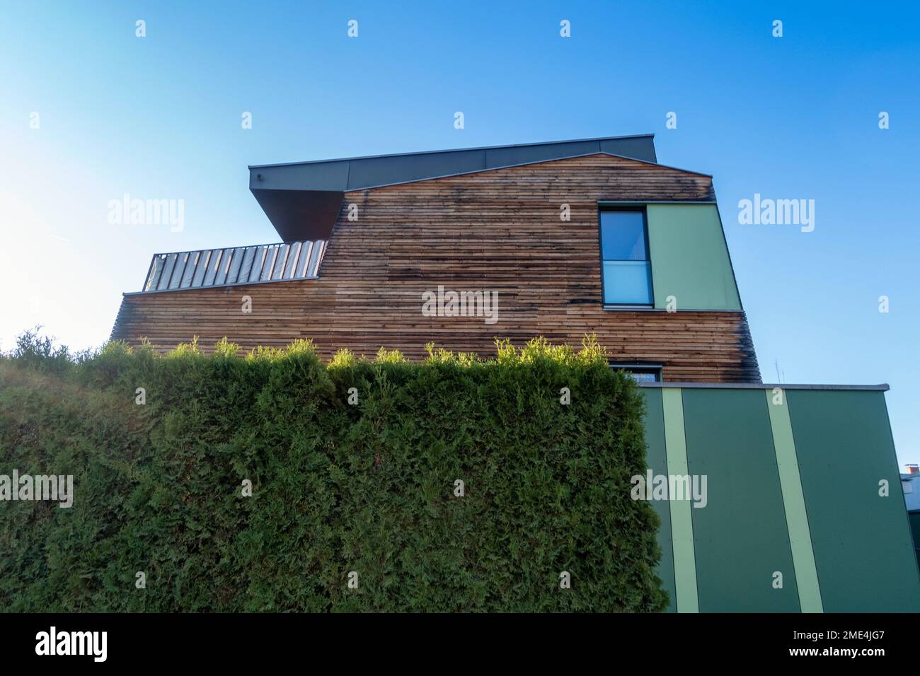 Germany, Bavaria, Munich, Exterior of modern passive house Stock Photo ...