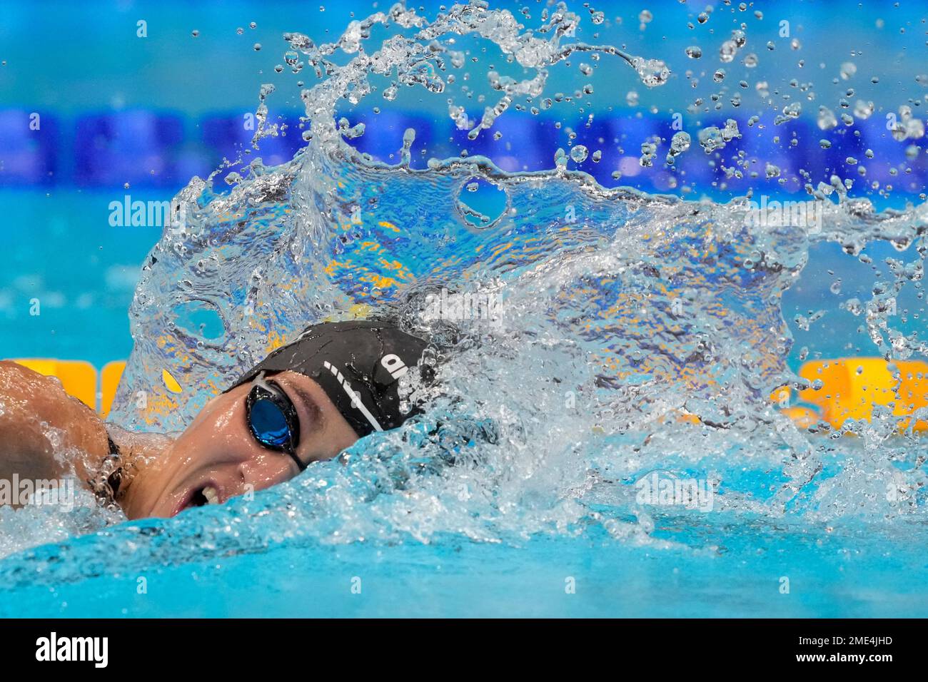 Joanna Evans, of Bahamas,swims in a heat during the women's 400-meter ...