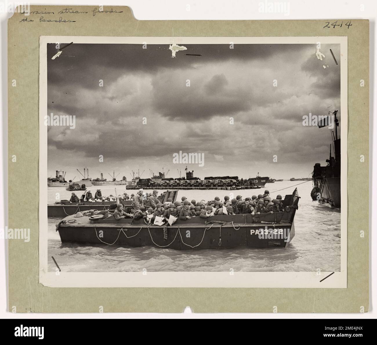 Coast Guard landing barges transport reinforcements to the beaches of ...