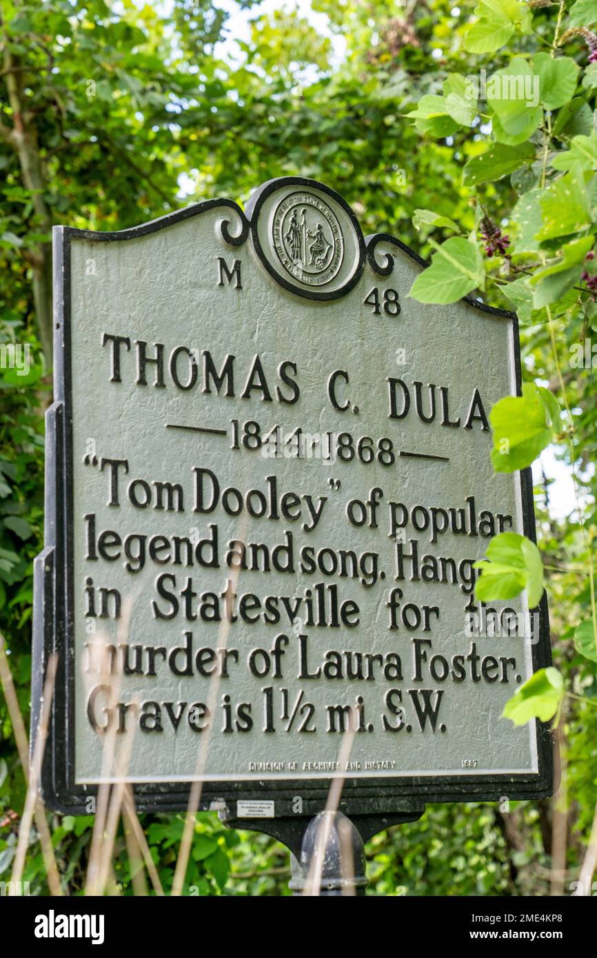 Thomas c dula historical marker hi-res stock photography and images - Alamy