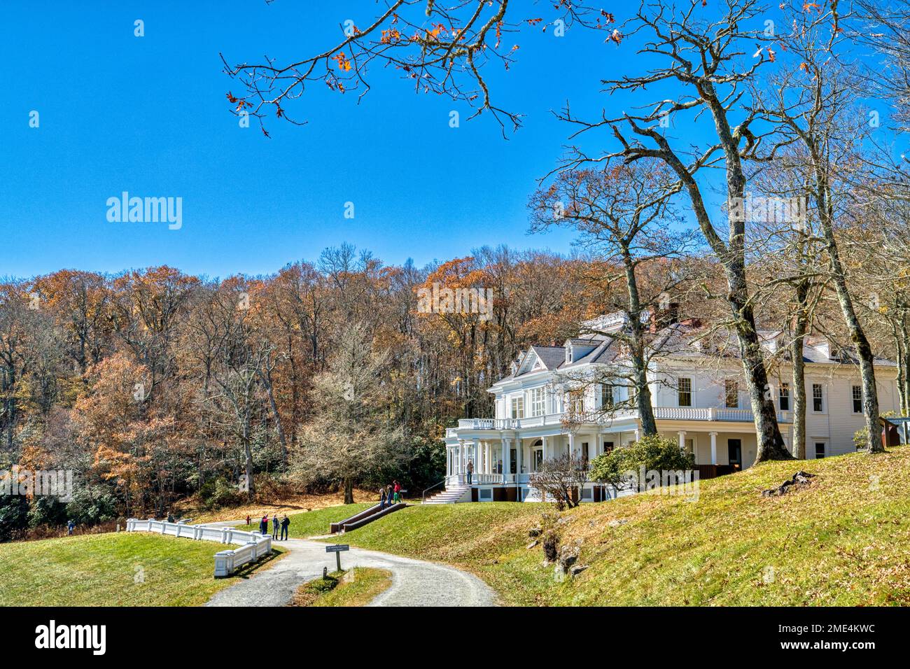 The historic Moses H. Cone Memorial Park and Craft Center from the ...