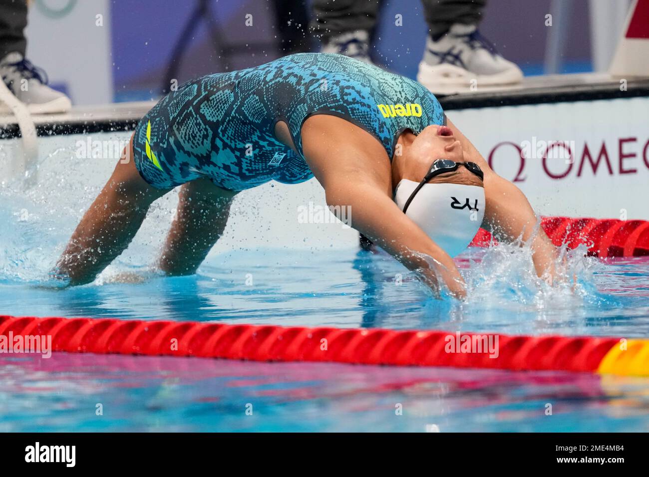 Maana Patel Patel, of India, swims in a heat during the women's 100 ...