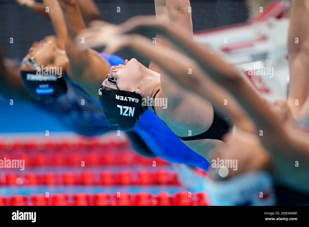 Ali Galyer of New Zealand starts in her heat of the women's 100-meter ...