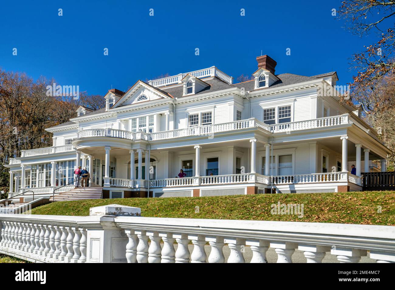 The historic Moses H. Cone Memorial Park and Craft Center and its stone ...