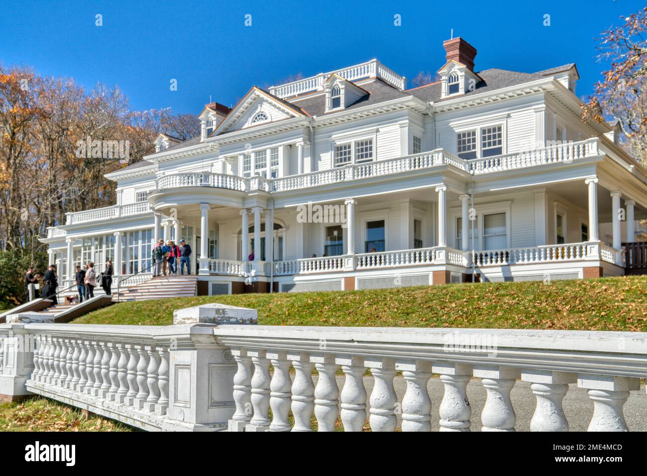 The historic Moses H. Cone Memorial Park and Craft Center and its stone ...