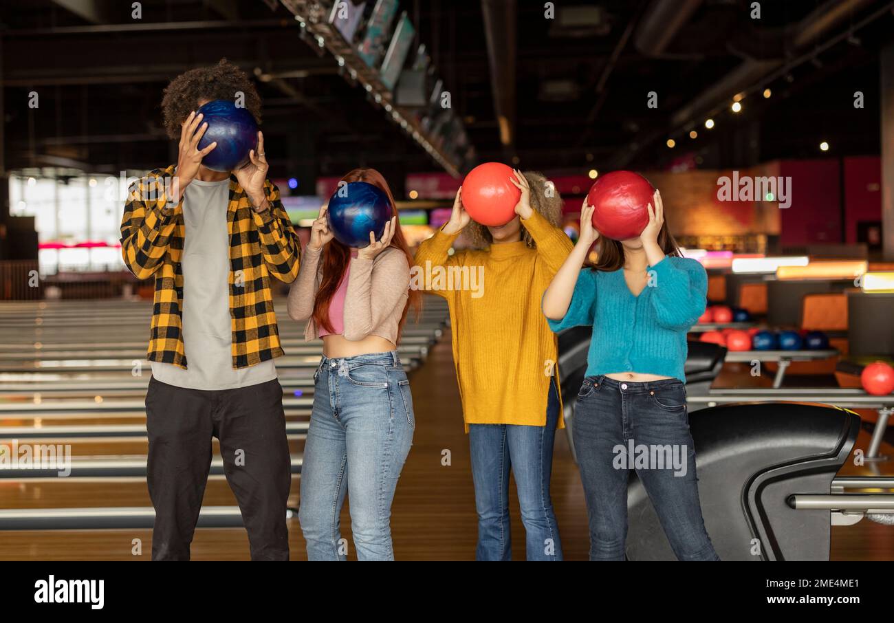 Group people covering face hi-res stock photography and images - Alamy
