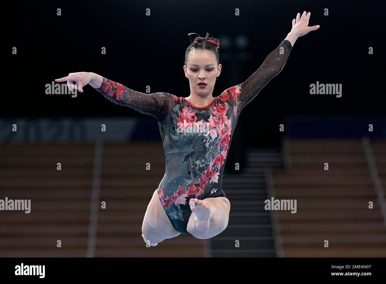 Shallon Olsen, of Canada, performs on the balance beam during the women ...