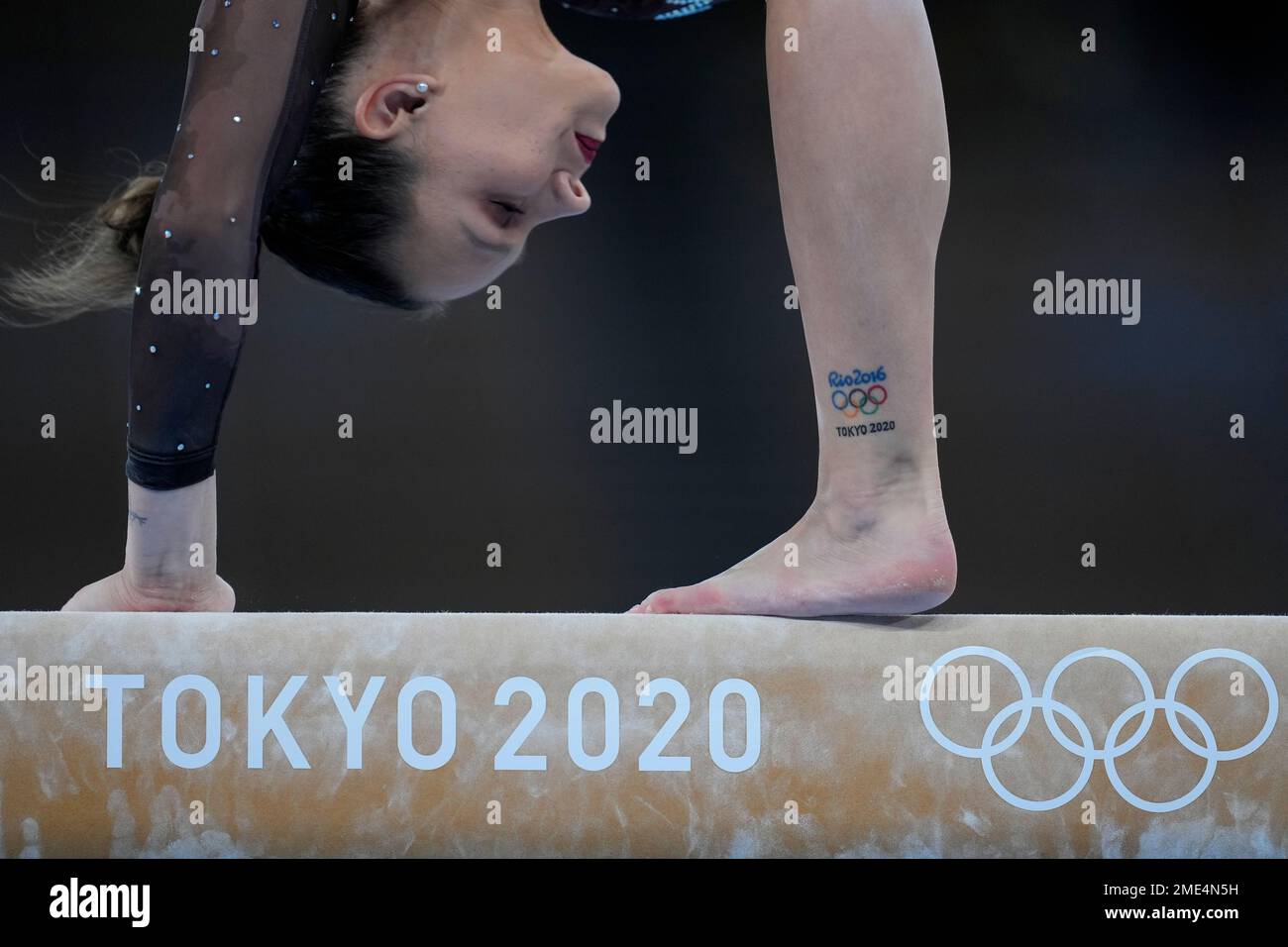 Shallon Olsen, of Canada, performs on the balance beam during the women ...