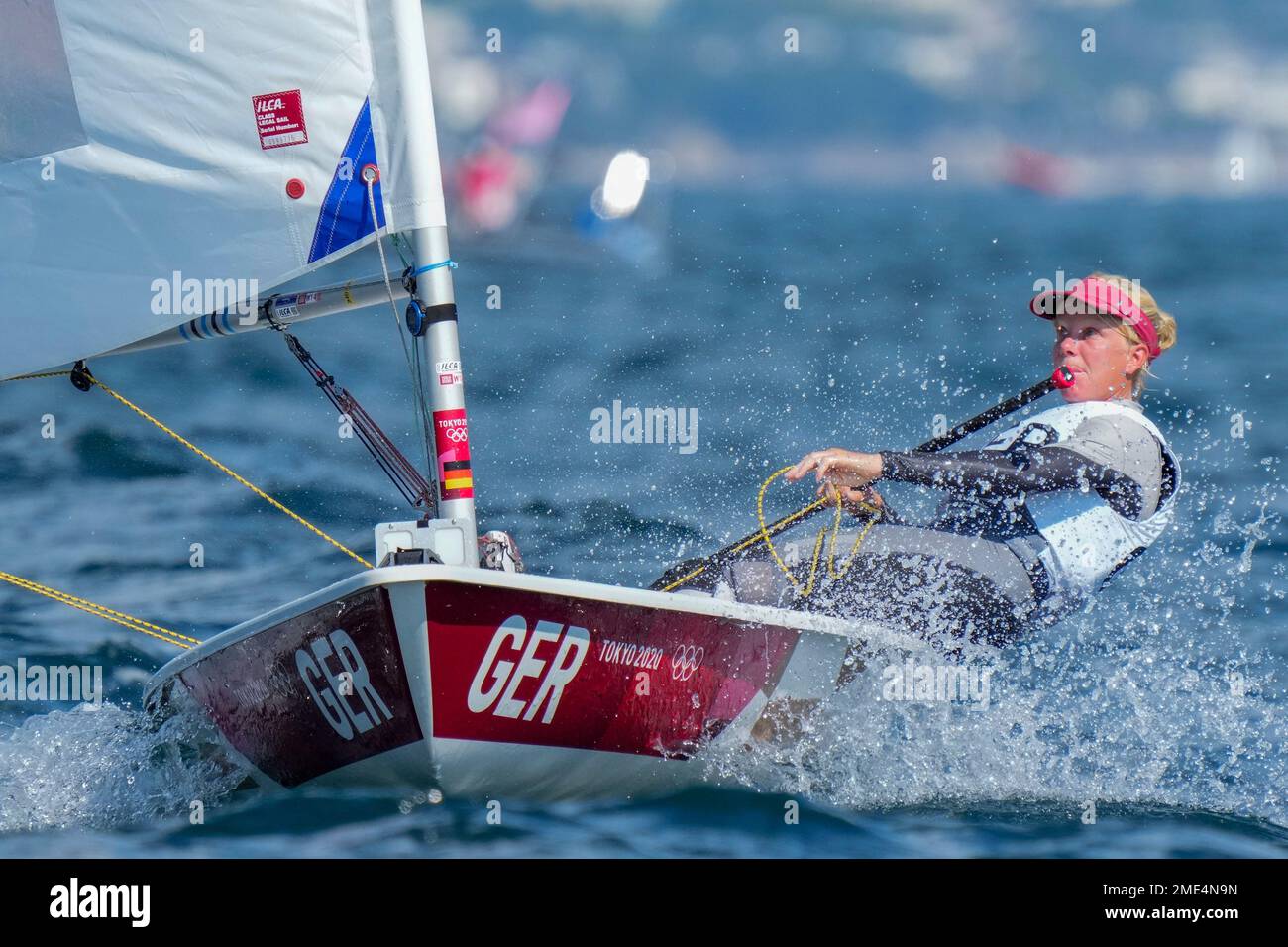 Germany's Svenja Weger competes during the Laser radial race 2 at the ...