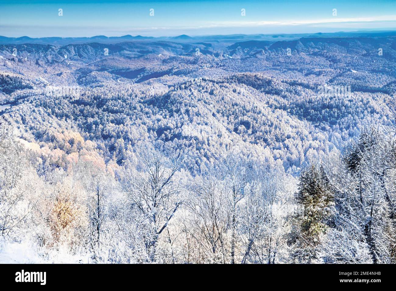 Winter view from the Yadkin Valley Overlook on the Blue Ridge Parkway ...